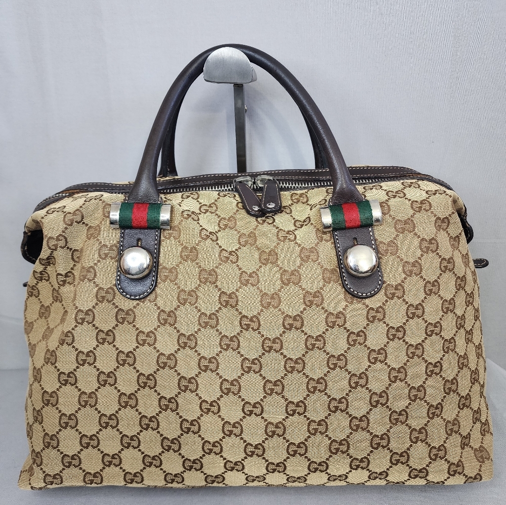 Gucci Gg Canvas Match Ball Boston Bag - Gem